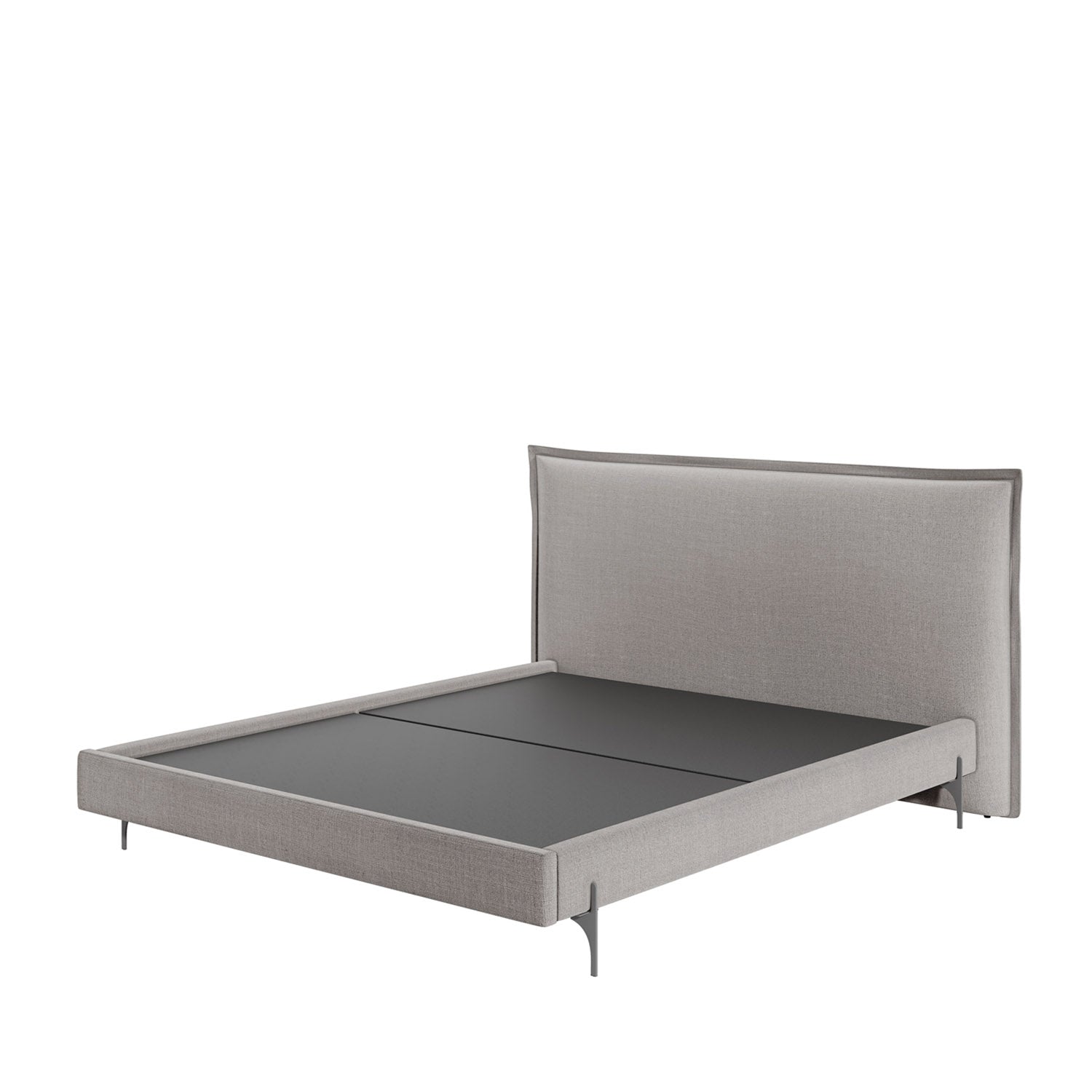 Cama Estofada Queen com Cabeceira Eos - Linho Texturizado Cinza – Homedock