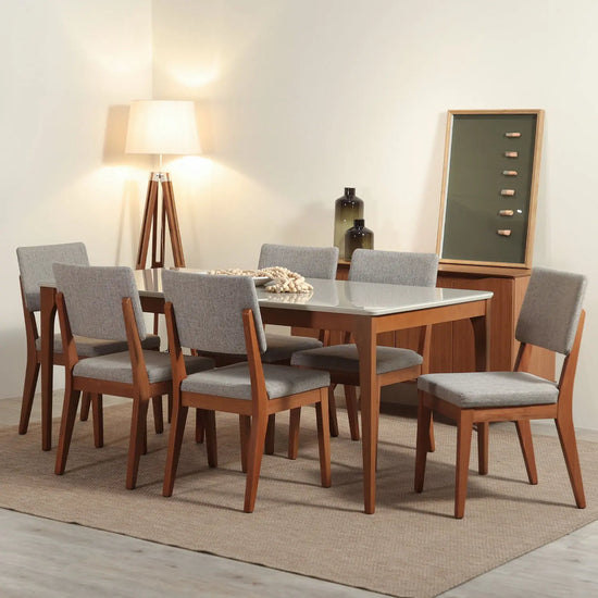 Cadeira Ella Linho - Linho Mescla Cinza - Natural - Homedock